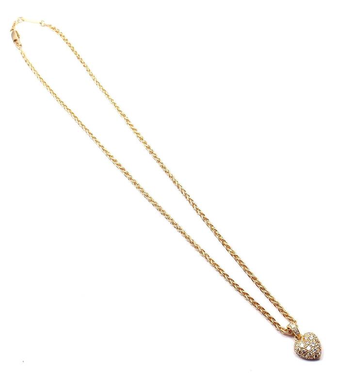 Cartier Diamond Gold Heart Pendant Necklace at 1stDibs