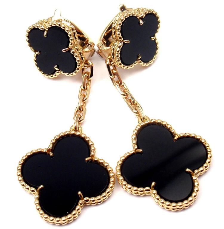 Black van cleef earrings store