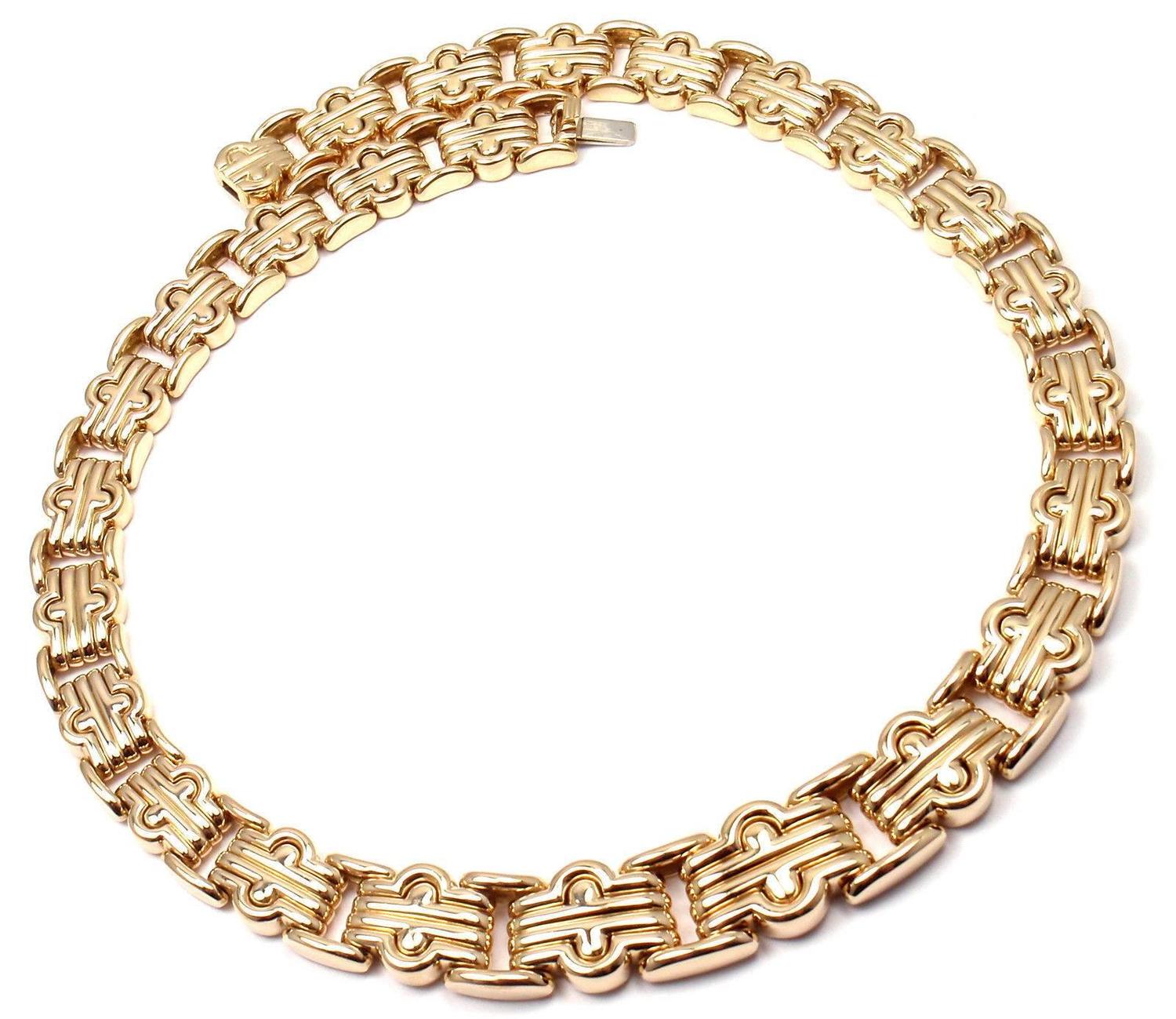 Bulgari Gold Link Necklace For Sale at 1stdibs