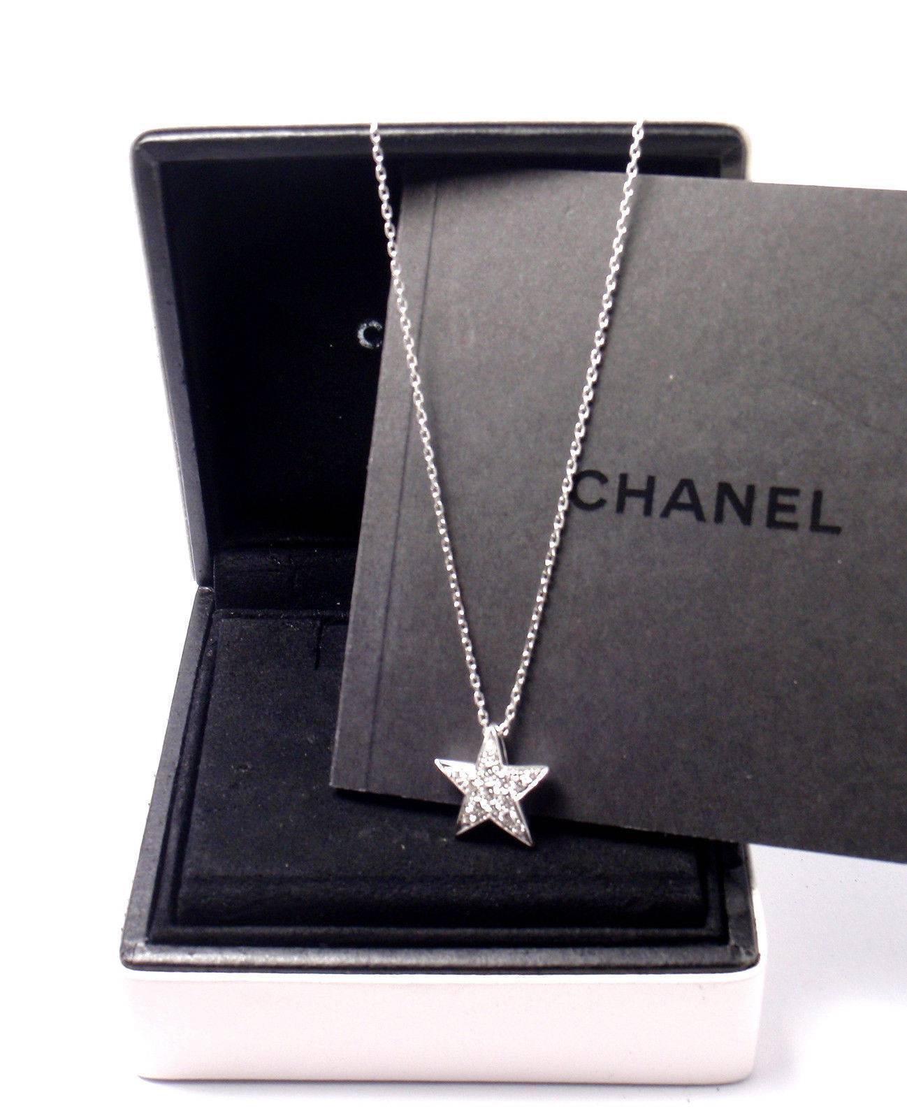 Chanel Comete Diamond Star Gold Pendant Necklace at 1stDibs | chanel ...
