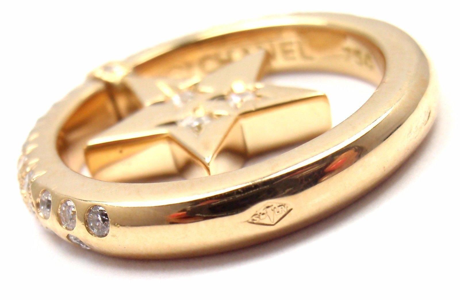 CHANEL Comete Diamond Star Yellow Gold Band Ring at 1stDibs | chanel ...