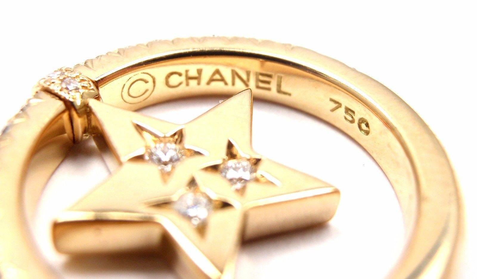 CHANEL Comete Diamond Star Yellow Gold Band Ring at 1stDibs | chanel ...