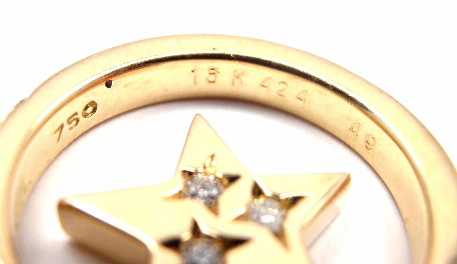 CHANEL Comete Diamond Star Yellow Gold Band Ring at 1stDibs | chanel ...