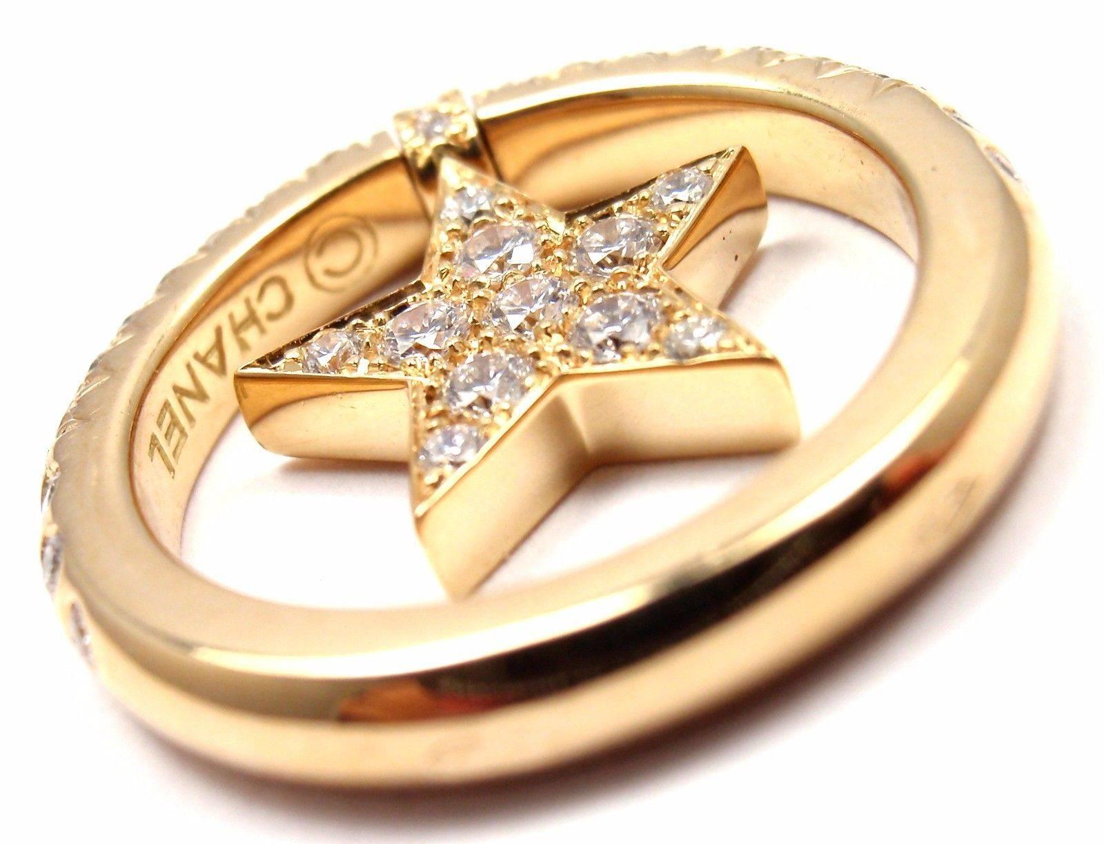 CHANEL Comete Diamond Star Yellow Gold Band Ring at 1stDibs | chanel ...