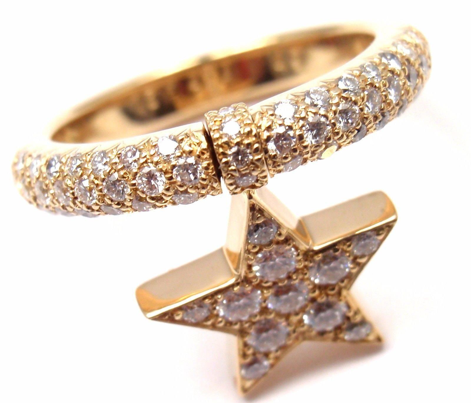 CHANEL Comete Diamond Star Yellow Gold Band Ring at 1stDibs | chanel ...