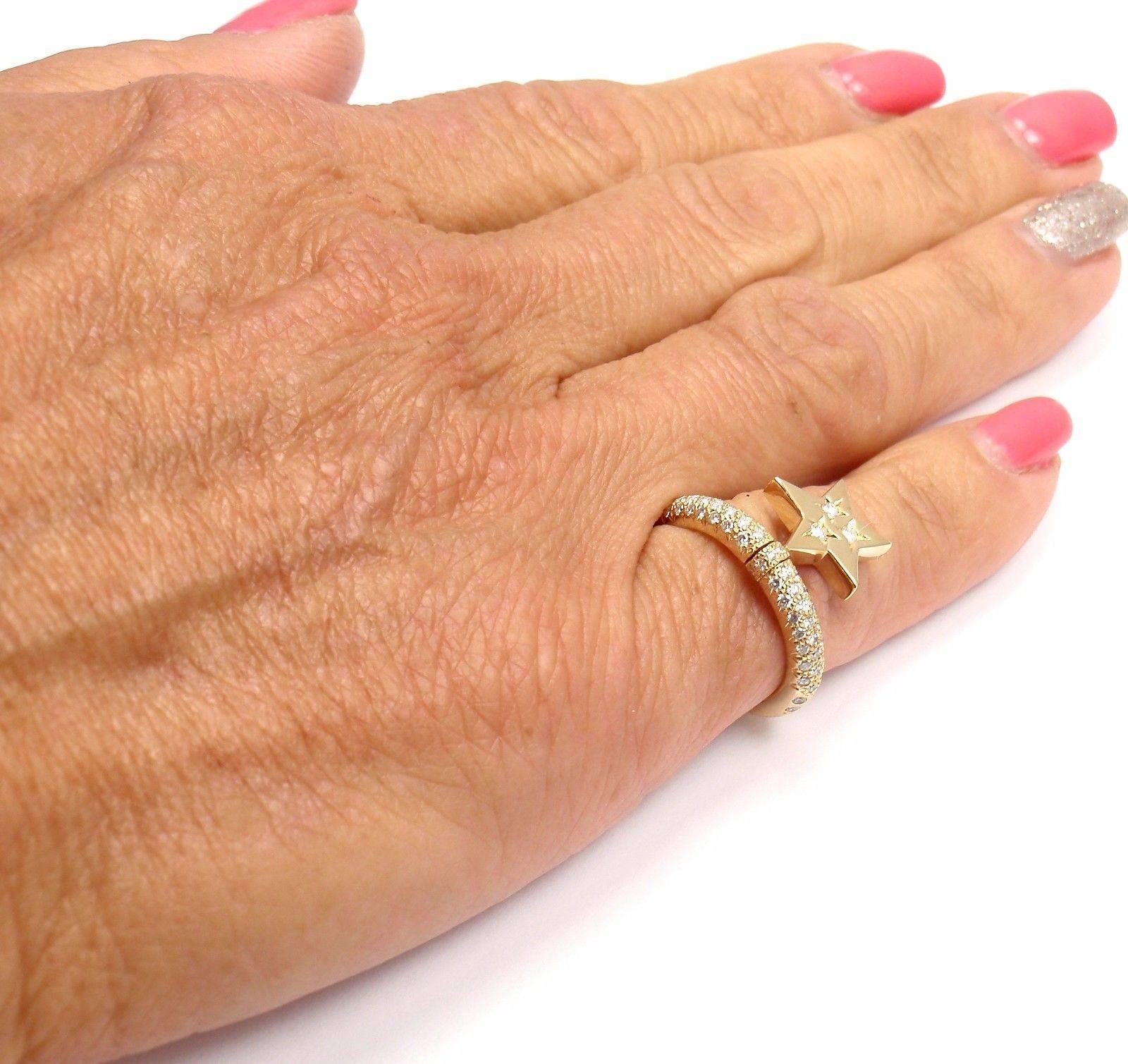 CHANEL Comete Diamond Star Yellow Gold Band Ring at 1stDibs | chanel ...