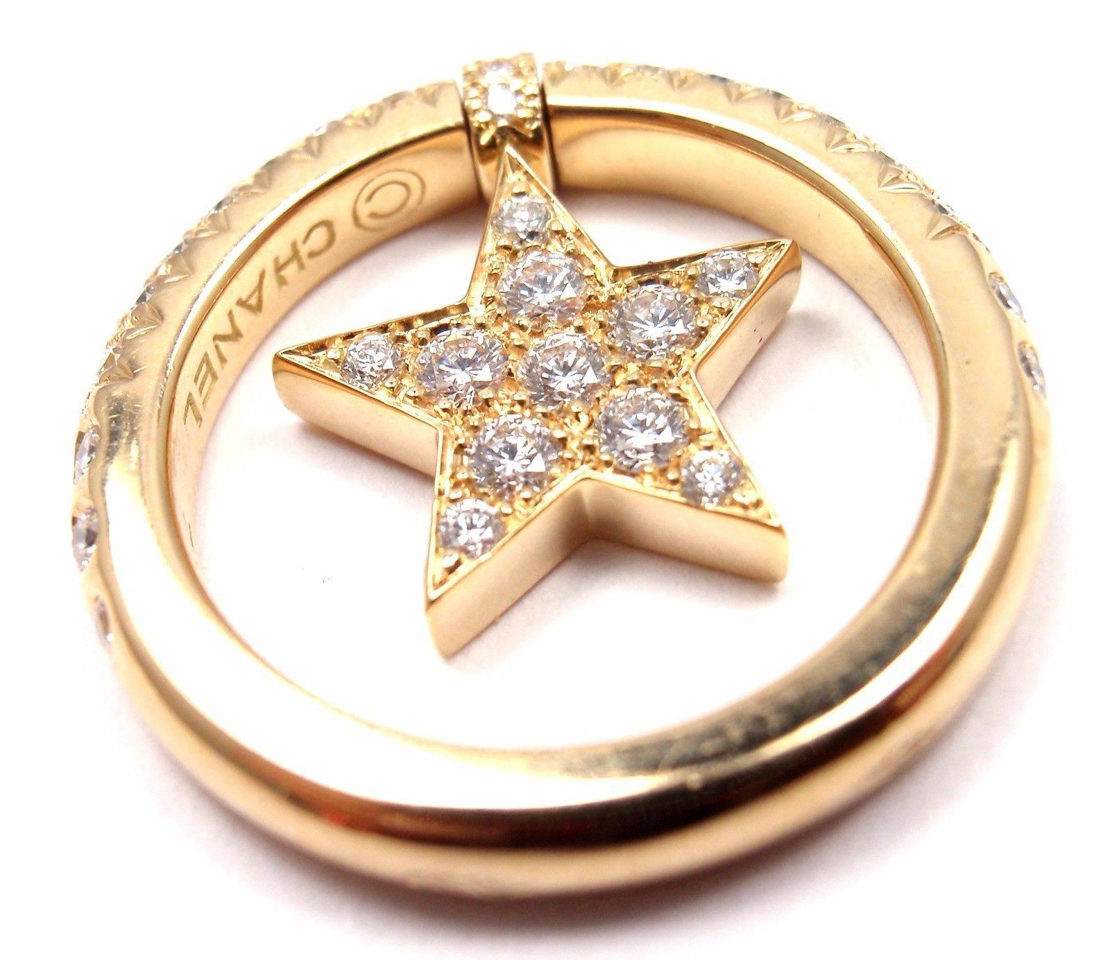 CHANEL Comete Diamond Star Yellow Gold Band Ring at 1stDibs | chanel ...