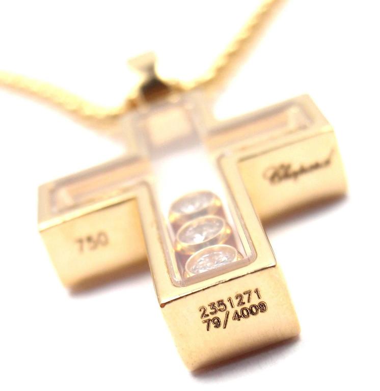 Chopard Diamond Happy Cross Yellow Gold Pendant Necklace at 1stDibs ...
