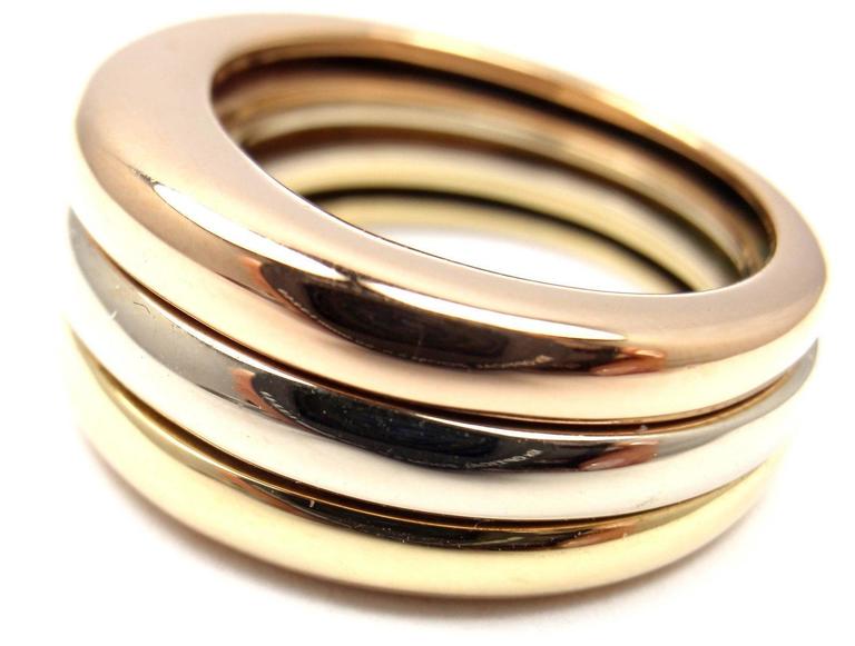 Cartier Stacking Three Band Tricolor Gold Ring at 1stDibs | cartier ...