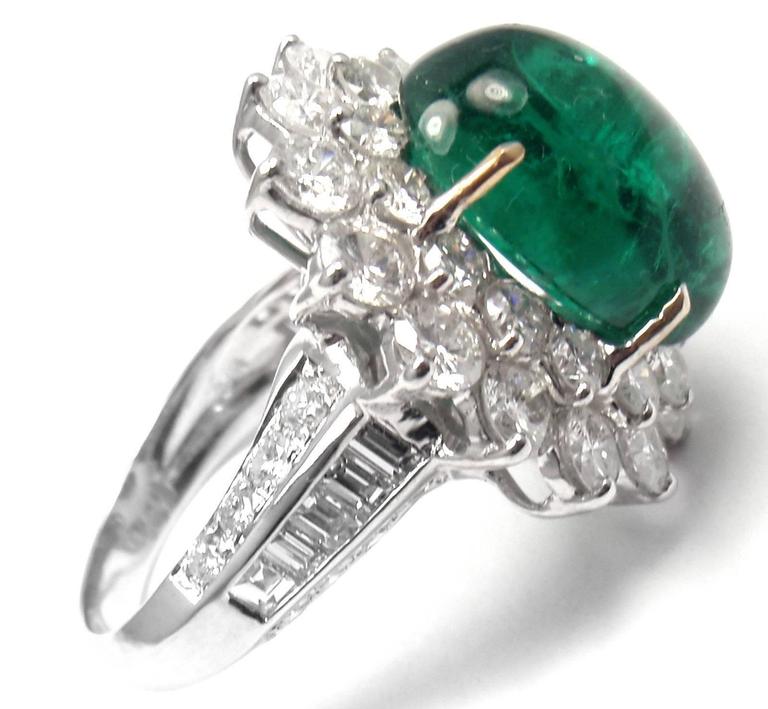 Craig Drake Large Emerald Diamond White Gold Cocktail Ring For Sale at ...