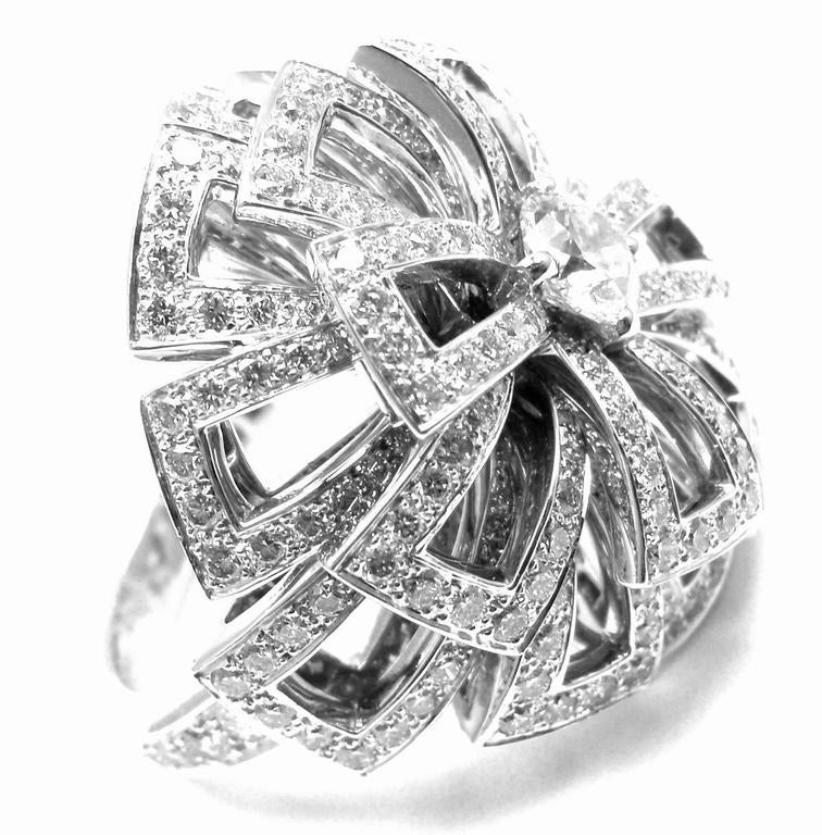 Chanel Diamond Large White Gold Flower Ring For Sale at 1stDibs ...