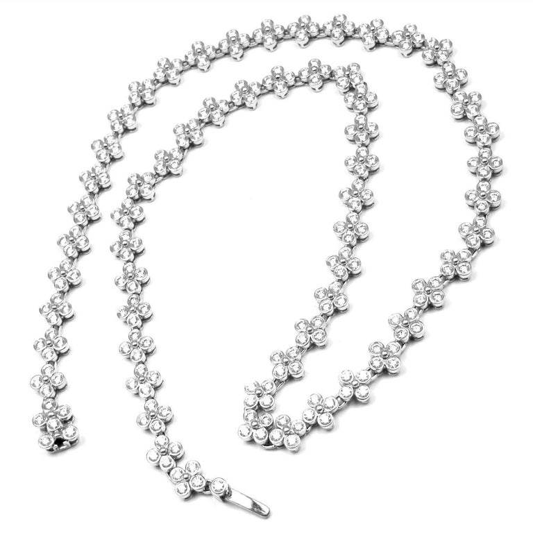 Tiffany and Co. Lace Diamond Flower Platinum Necklace at 1stDibs