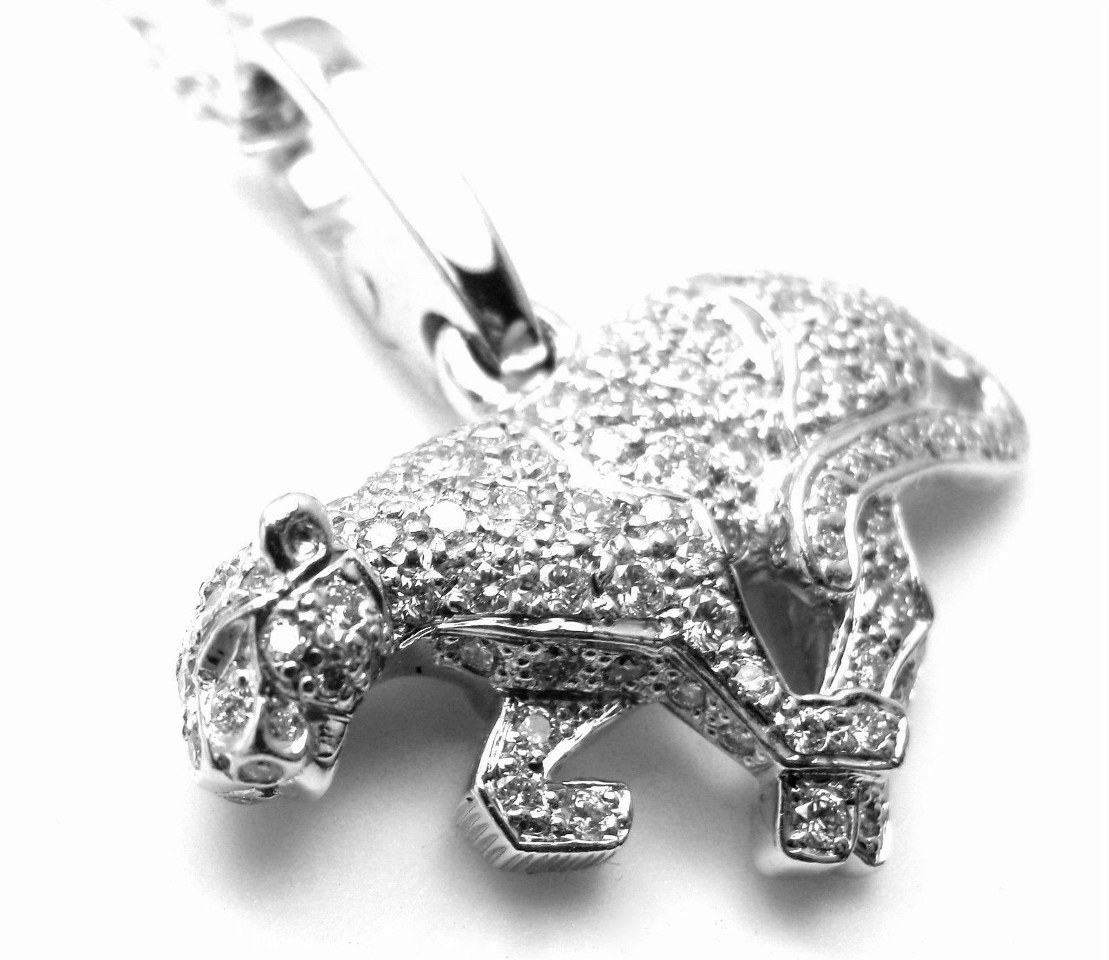 Cartier Panther Diamond White Gold Pendant Necklace at 1stDibs ...