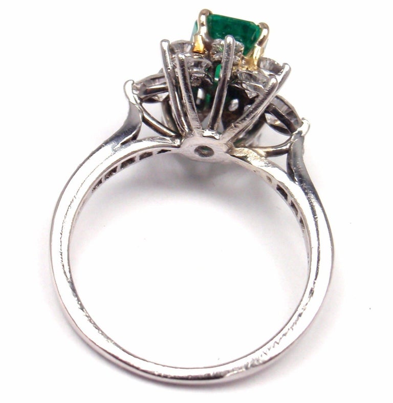 Vintage Tiffany and Co. Diamond Irid Platinum Emerald Cocktail Ring at ...