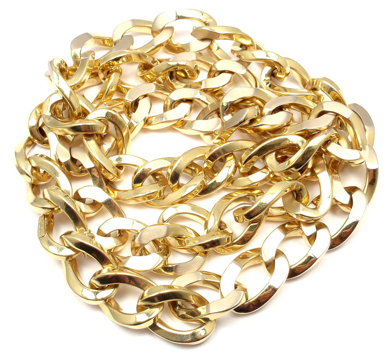 Bulgari Jumbo Curb Link Gold Chain Necklace at 1stDibs | bulgari gold ...