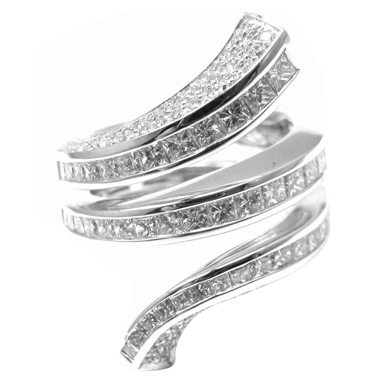 Damiani Large Diamond Gold Cocktail Ring at 1stDibs | rings damiani ...