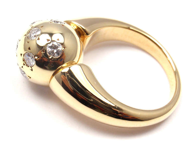 Van Cleef and Arpels VCA Diamond Yellow Gold Ring at 1stDibs