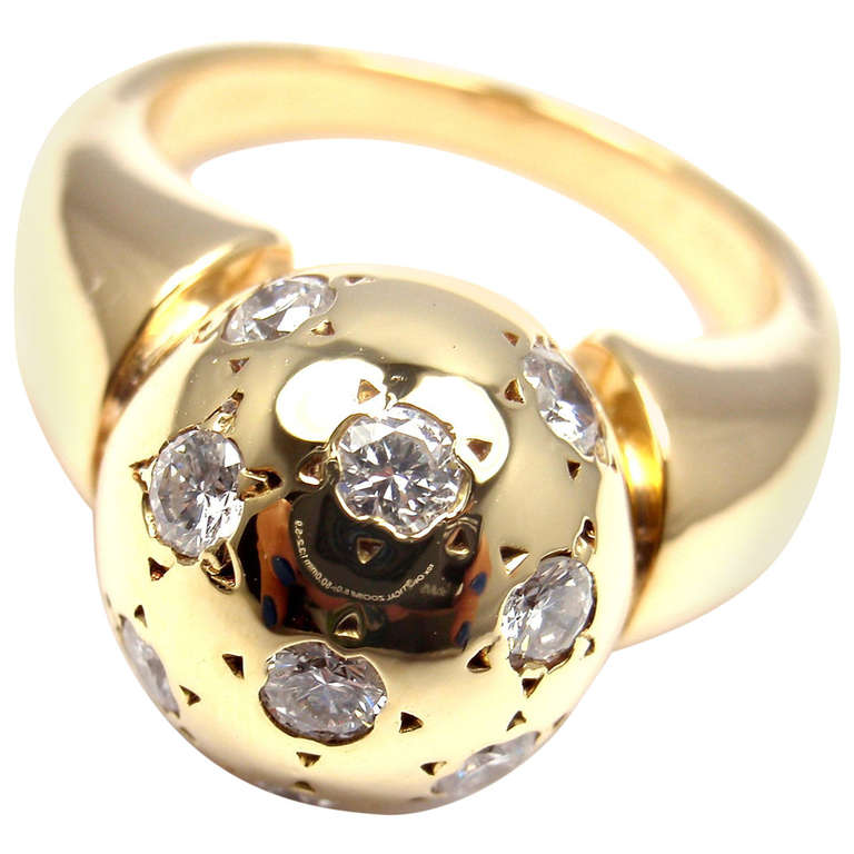 Van Cleef and Arpels VCA Diamond Yellow Gold Ring at 1stDibs