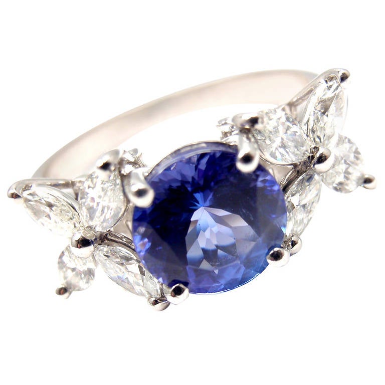 Tiffany and Co. Victoria Diamond Tanzanite Platinum Ring at 1stDibs ...