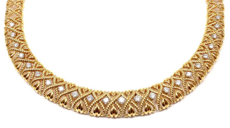 Van Cleef and Arpels VCA Diamond Yellow Gold Necklace at 1stDibs | vca ...
