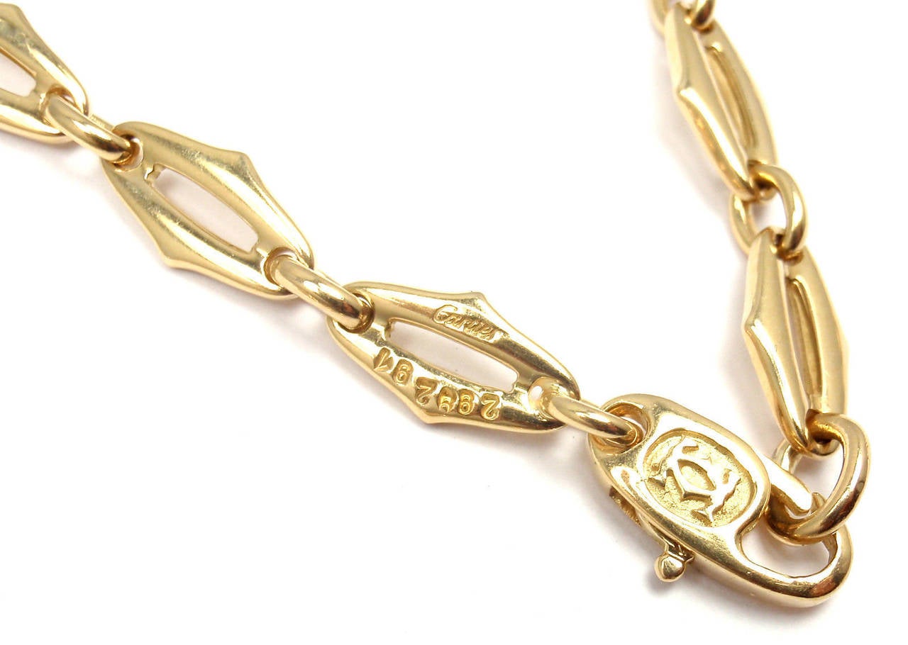 Cartier Double C Link 25" Long Yellow Gold Chain Necklace at 1stDibs ...