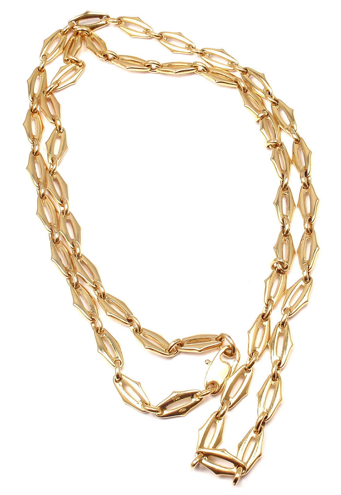 Cartier Double C Link 25" Long Yellow Gold Chain Necklace at 1stDibs ...