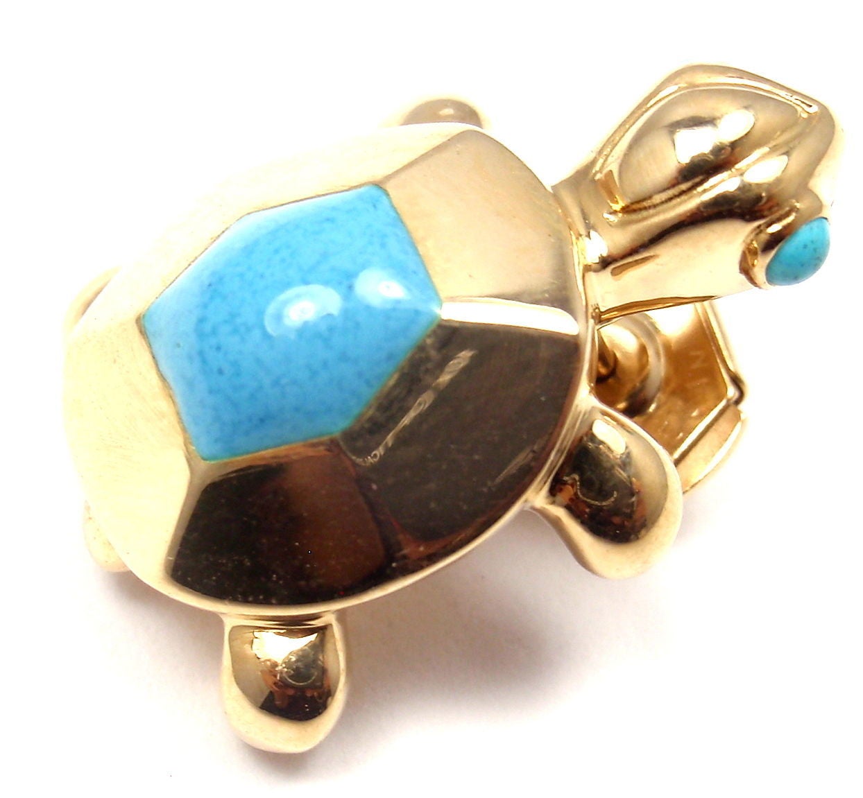 Cartier Turquoise Yellow Gold Turtle Tie Lapel Pin at 1stDibs ...