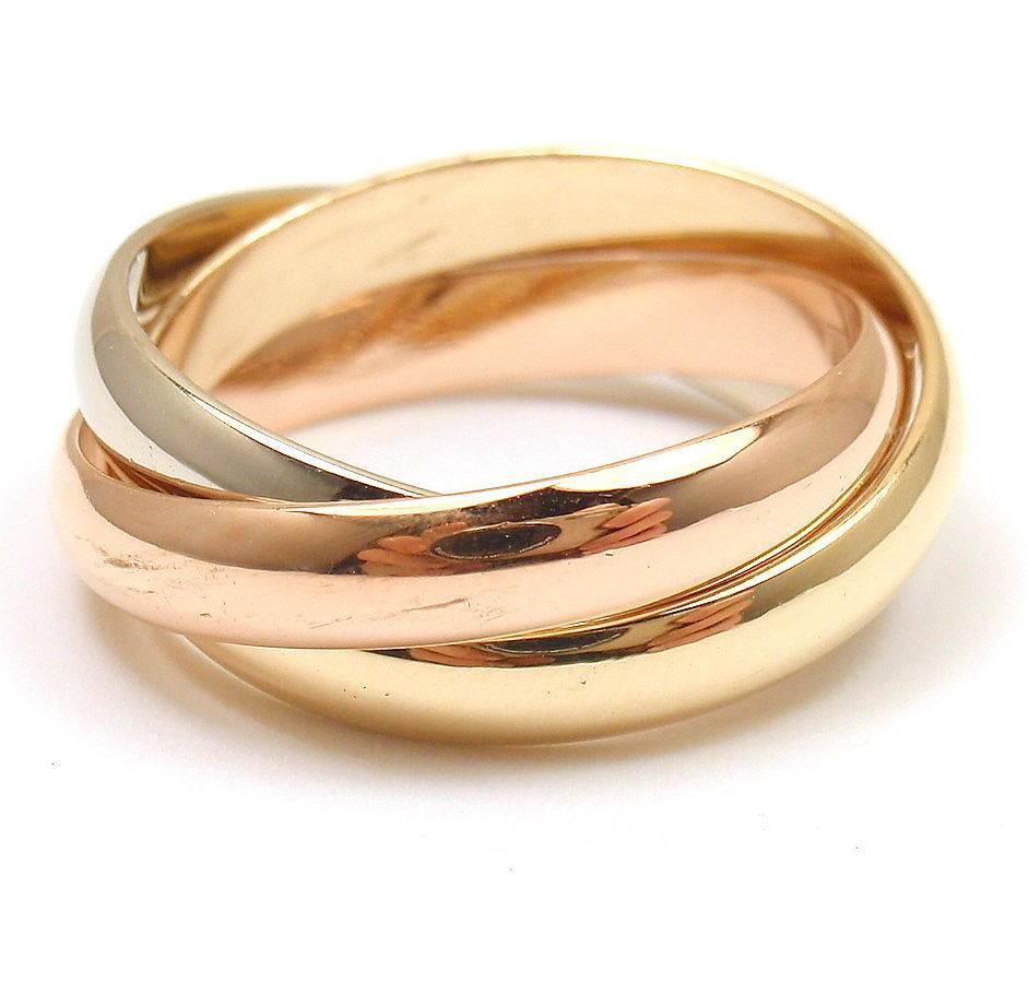 Cartier Les Must De Cartier Three Color Gold Trinity Band Ring at 1stdibs