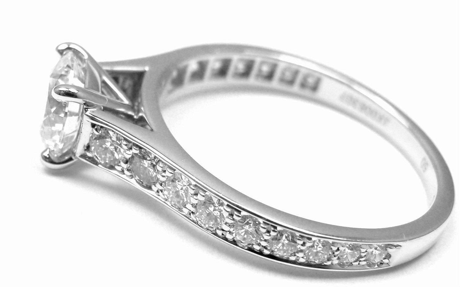 Van Cleef and Arpels Romance Diamond Platinum Engagement Ring For Sale ...