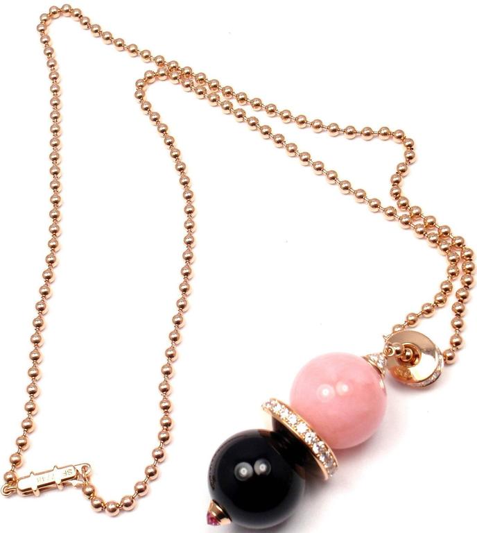 Cartier Évasions Joaillières Pink Opal Onyx Diamond Gold Lariat ...