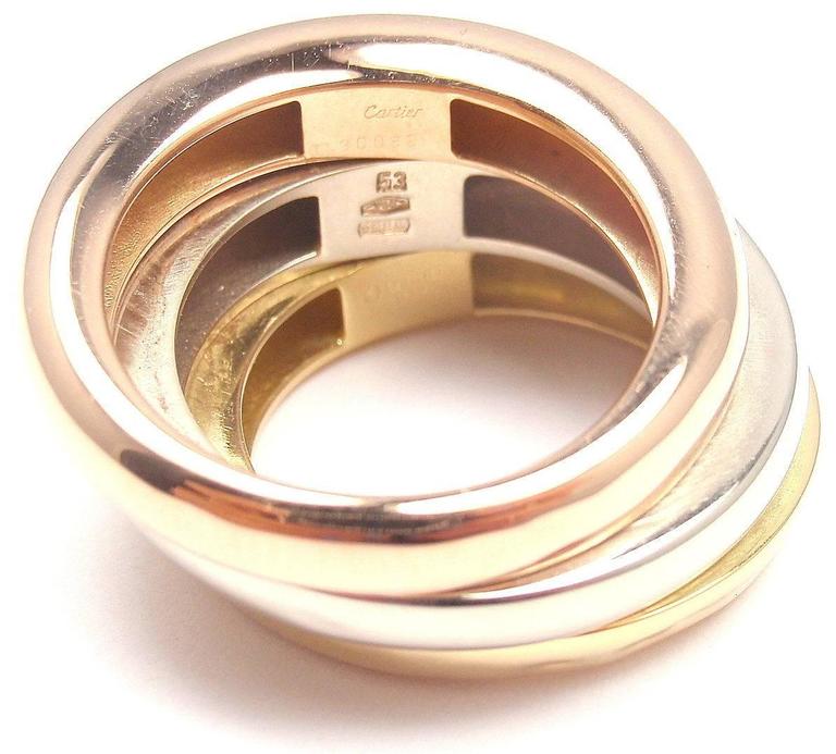 Cartier Tri Color Gold Three Band Ring at 1stDibs