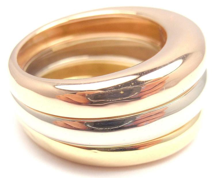 Cartier Tri Color Gold Three Band Ring at 1stDibs