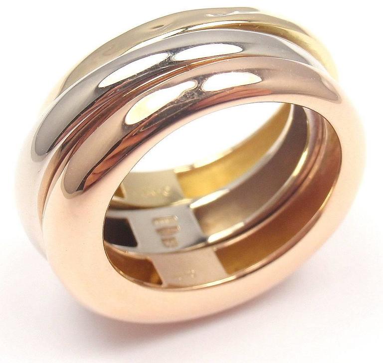 Cartier Tri Color Gold Three Band Ring at 1stDibs