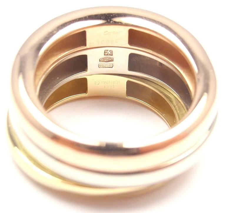 Cartier Tri Color Gold Three Band Ring at 1stDibs