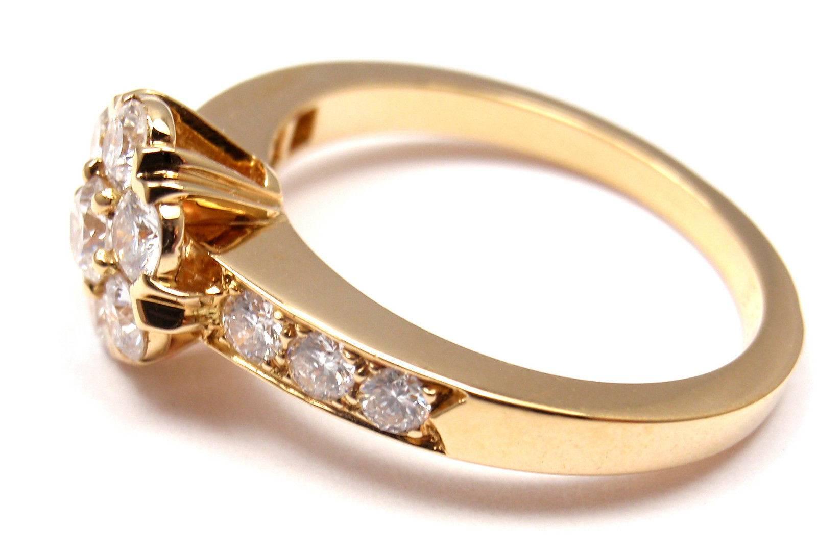 Van Cleef and Arpels Diamond gold Small Fleurette Ring at 1stDibs | van ...