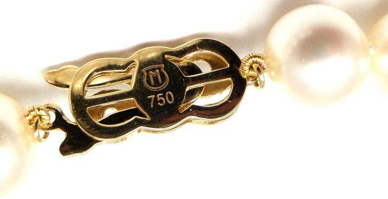 Mikimoto Cultured Akoya 10mm Pearl Gold 40 inch Long Necklace at ...