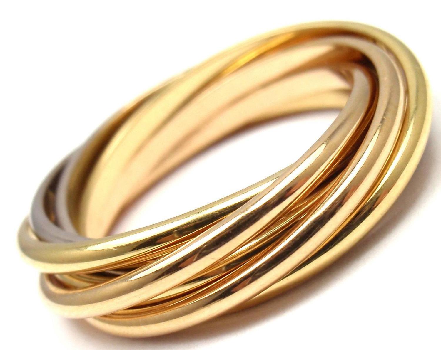 Cartier Trinity 7 Band Tricolor Gold Ring at 1stdibs
