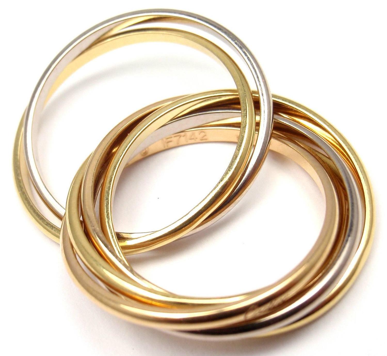 Cartier Trinity 7 Band Tricolor Gold Ring at 1stdibs