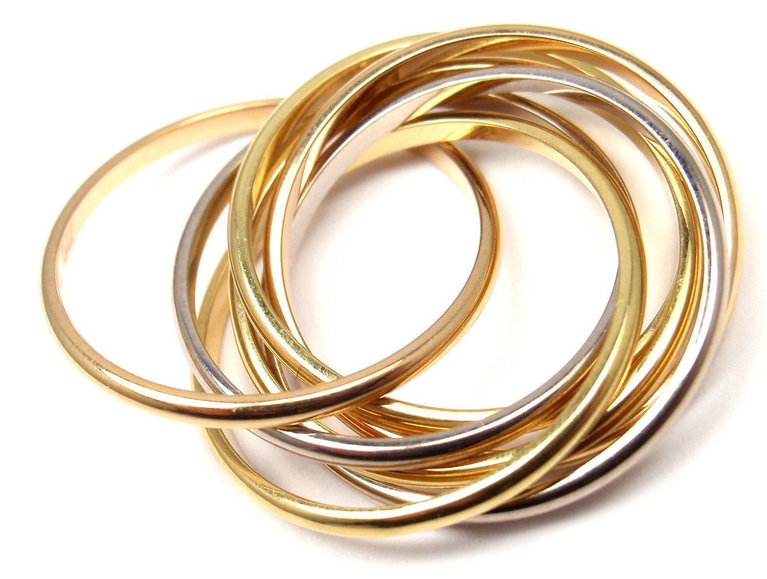 Cartier Trinity 7 Band Tricolor Gold Ring at 1stdibs