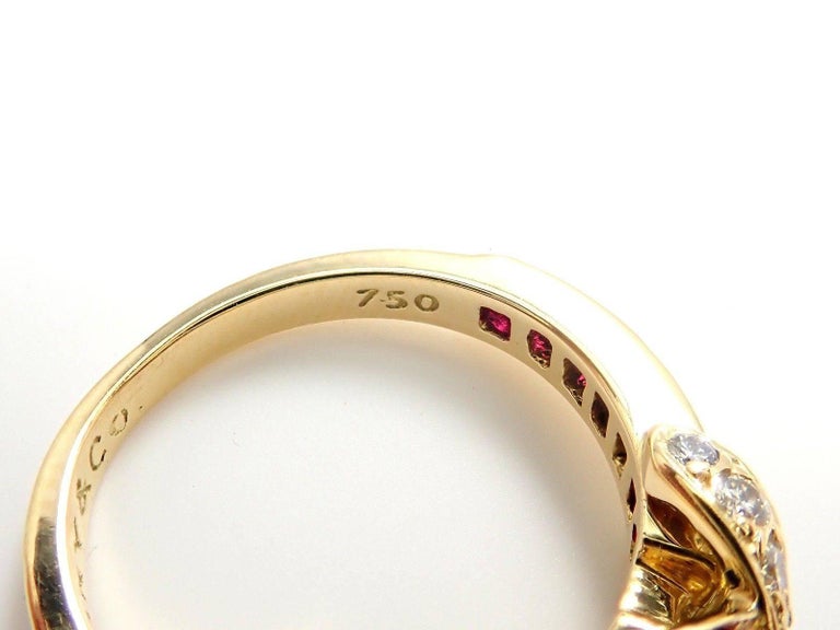 Tiffany and Co. Ruby Diamond Gold X Yellow Gold Band Ring at 1stDibs