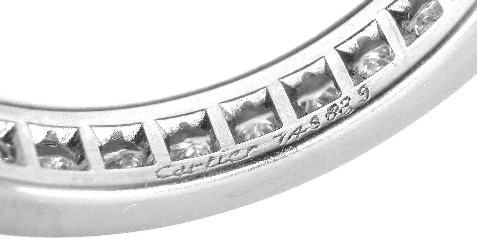 Cartier Princess Cut Diamond Eternity Platinum Band Ring at 1stDibs ...