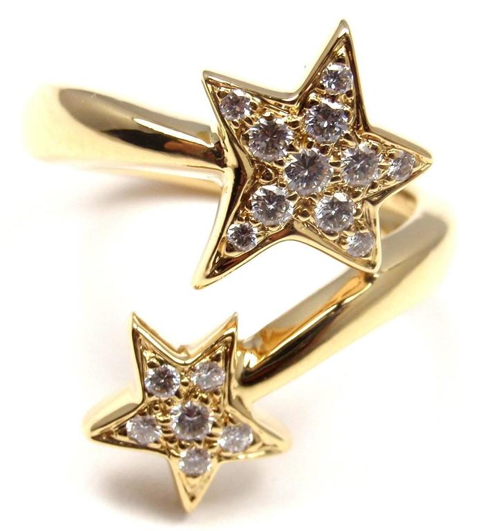 Chanel Comete Star Diamond Gold Cocktail Ring at 1stDibs