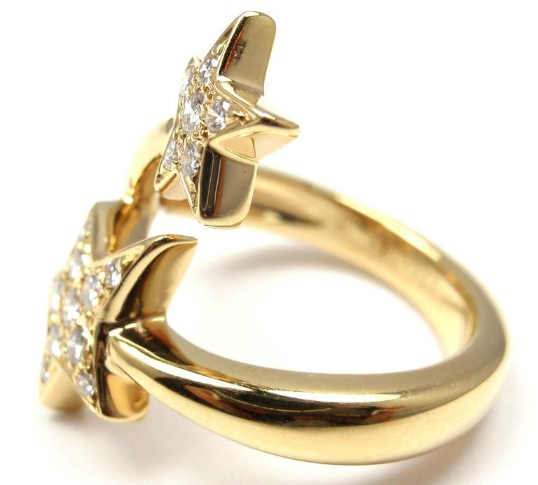 Chanel Comete Star Diamond Gold Cocktail Ring at 1stDibs