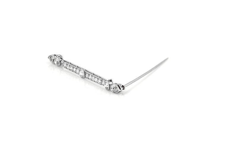 Cartier Platinum Diamond Pin For Sale at 1stDibs