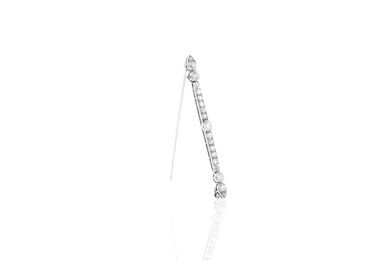 Cartier Platinum Diamond Pin For Sale at 1stDibs