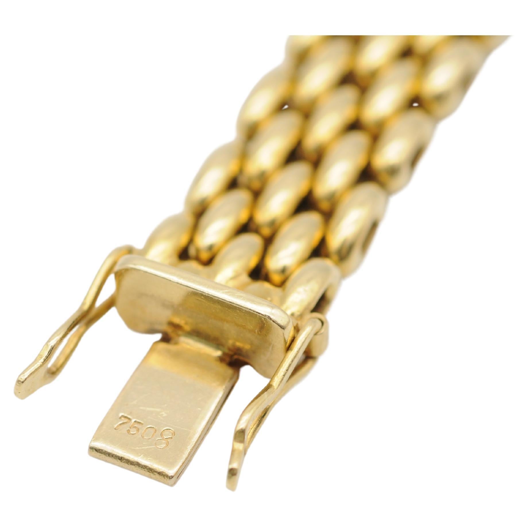 Vintage royal Gold Bracelet 18k Yellow Sapphire, Diamonds For Sale at ...