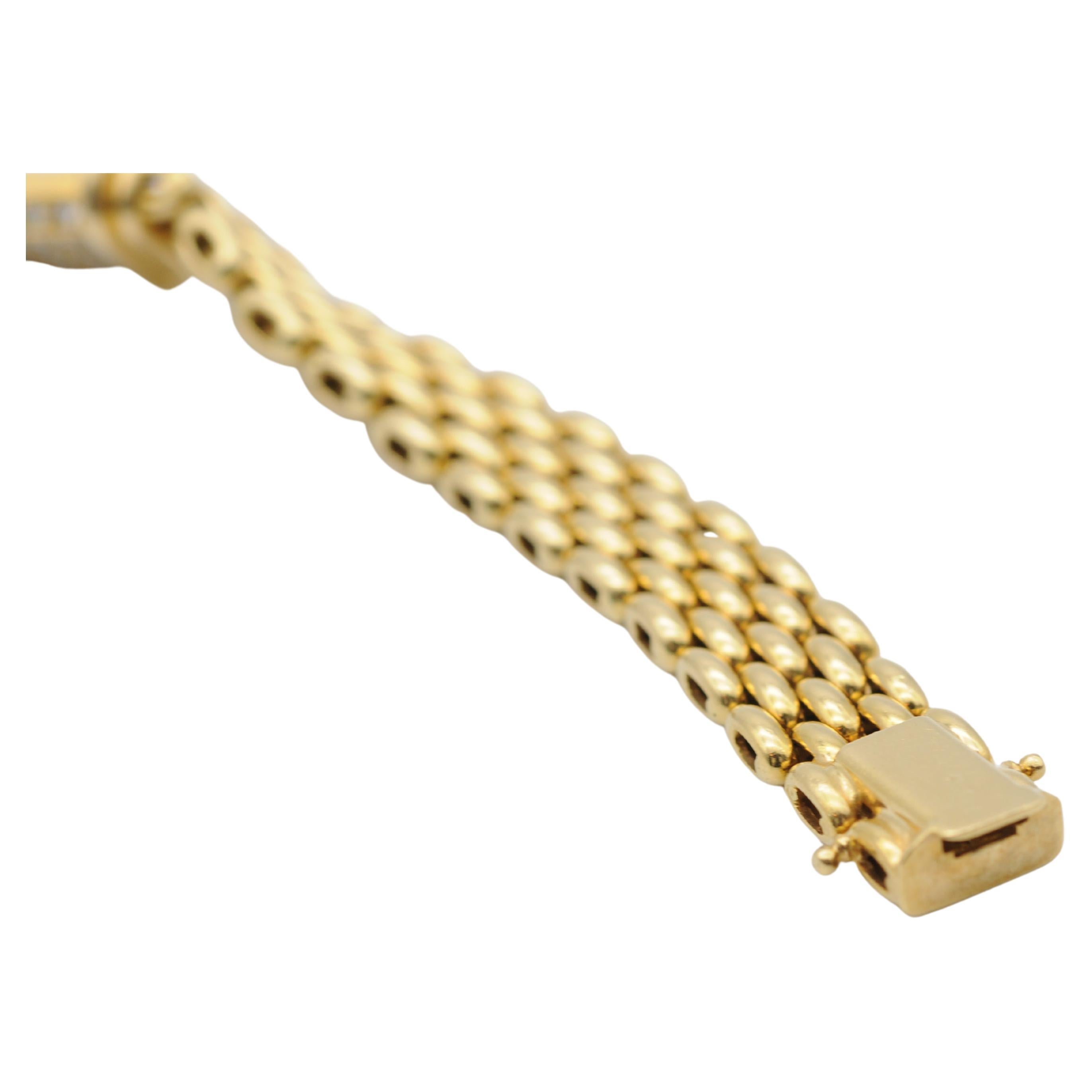 Vintage royal Gold Bracelet 18k Yellow Sapphire, Diamonds For Sale at ...