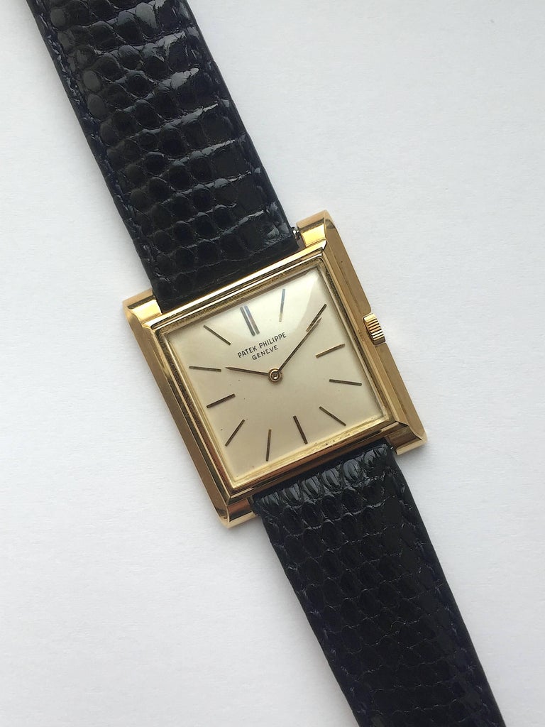 Patek Philippe Yellow Gold Square Manual Wind Wristwatch at 1stDibs ...