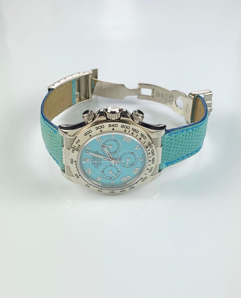Rolex White Gold Daytona Blue Beach Edition Automatic Watch with Papers ...