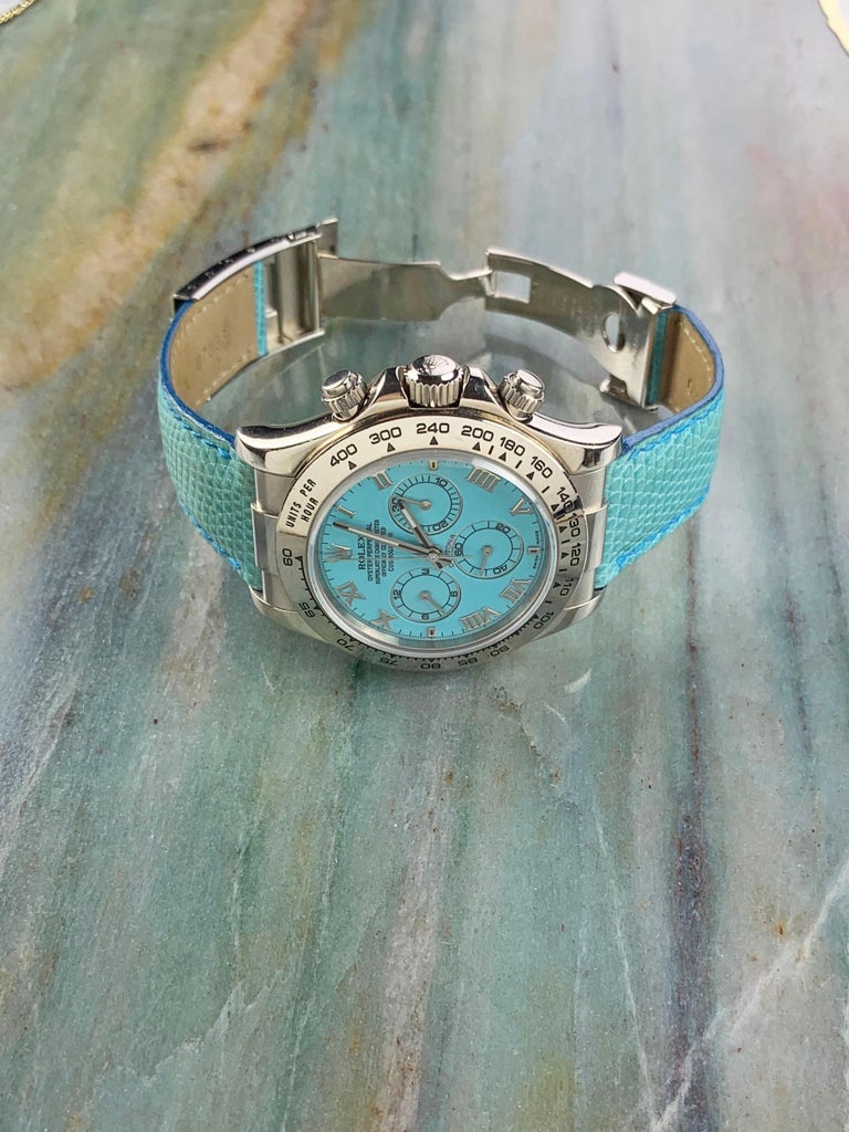 Rolex White Gold Daytona Blue Beach Edition Automatic Watch with Papers ...
